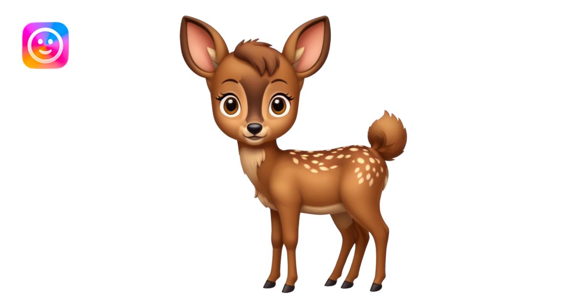 A cute full body Bambi emoji | AI Emoji Generator