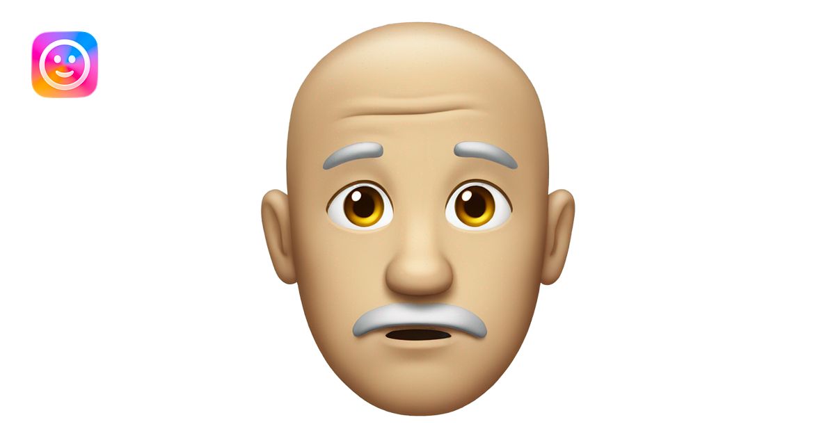 Deflated sad daddy face slightly balding without mustache emoji | AI ...
