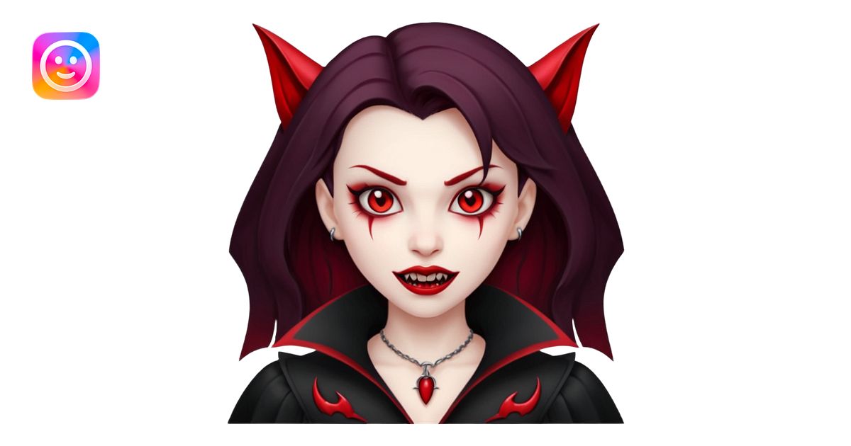 Vampire devil girl emoji | AI Emoji Generator