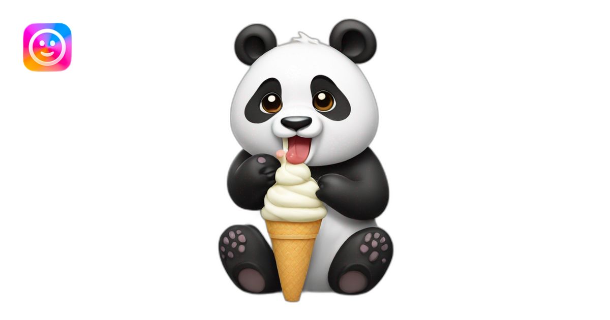 Panda eating ice cream emoji | AI Emoji Generator