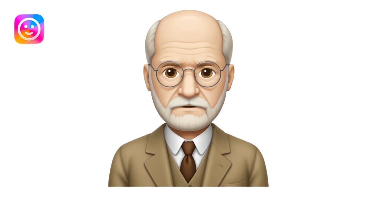Sigmund Freud: create emoji using exact style: apple ios, 3D rendered ...