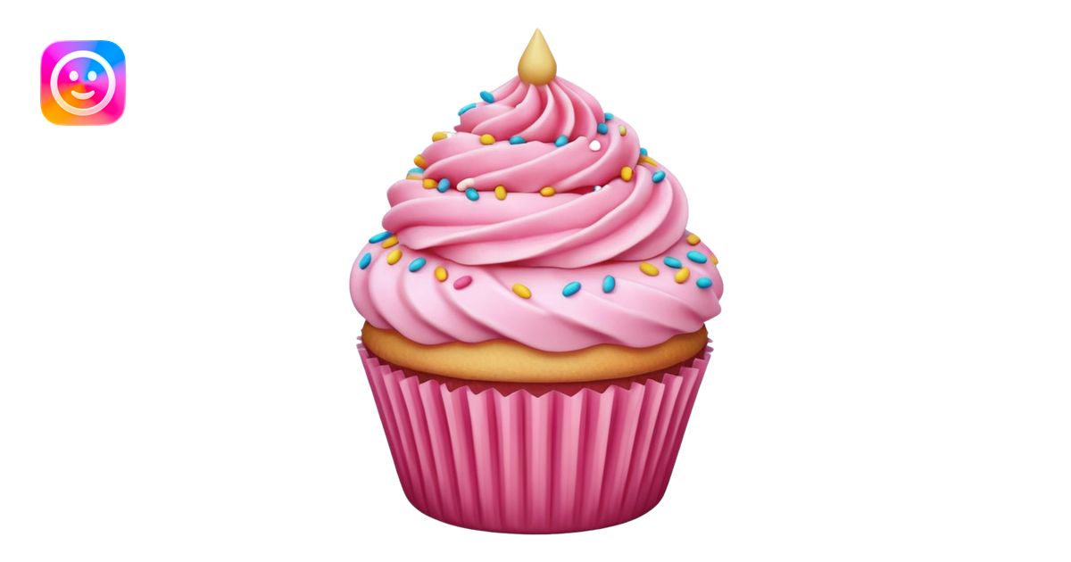 Cupcake with pink icing emoji | AI Emoji Generator