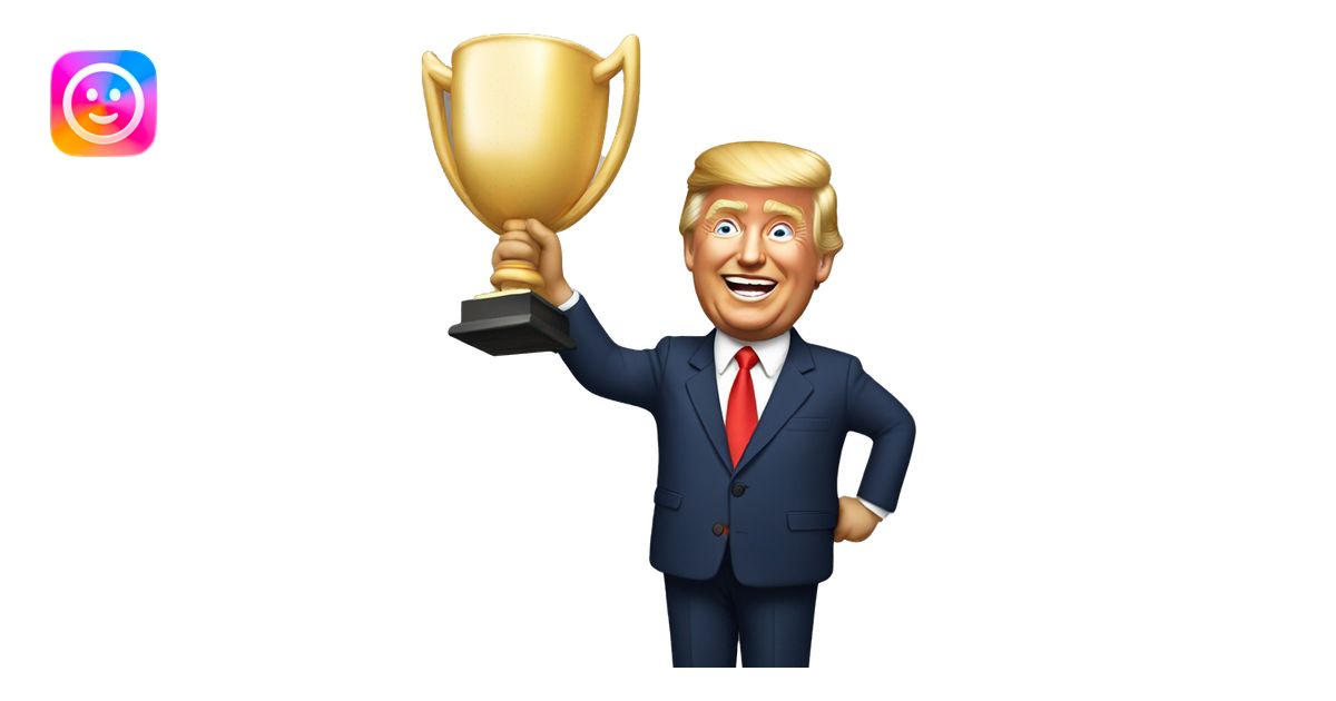 Donald Trump celebrating a win emoji | AI Emoji Generator