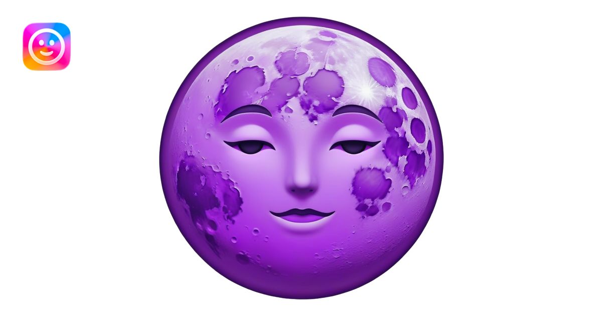 neon violet outline moon emoji | AI Emoji Generator