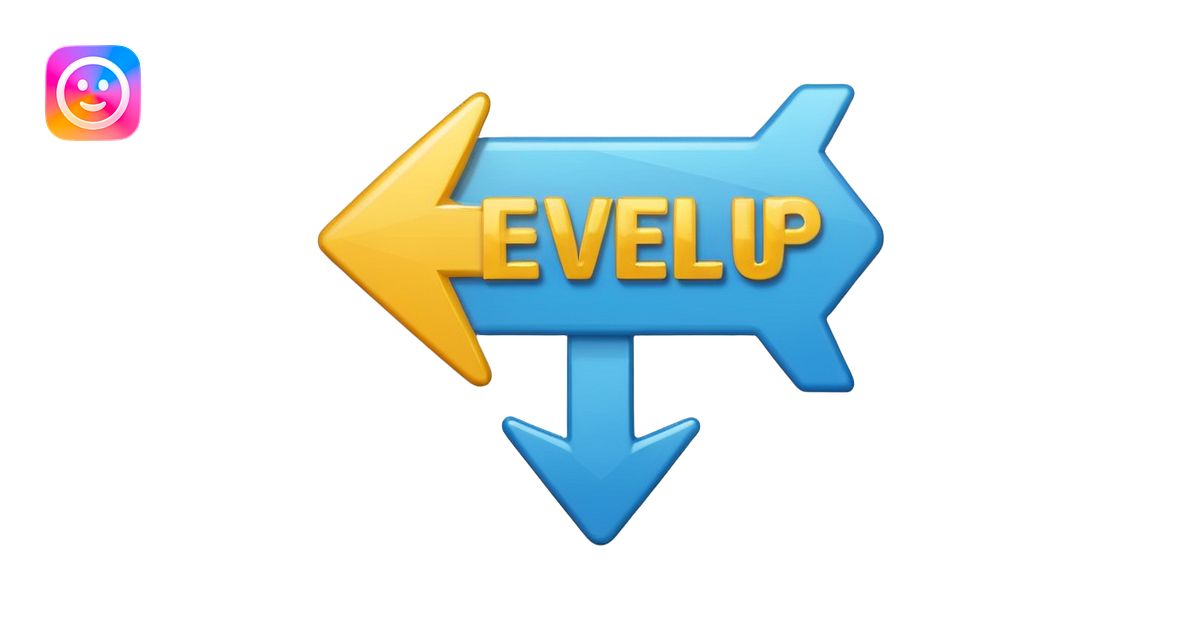 A sticker saying level up with up arrow more a simple soft vibe blue ...