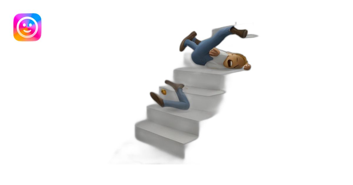 Joe bidem falling of a stair emoji | AI Emoji Generator