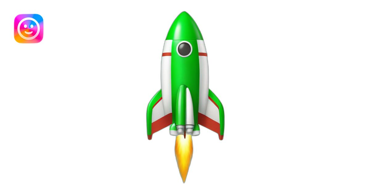 rocket emoji with green fins and green trim emoji | AI Emoji Generator