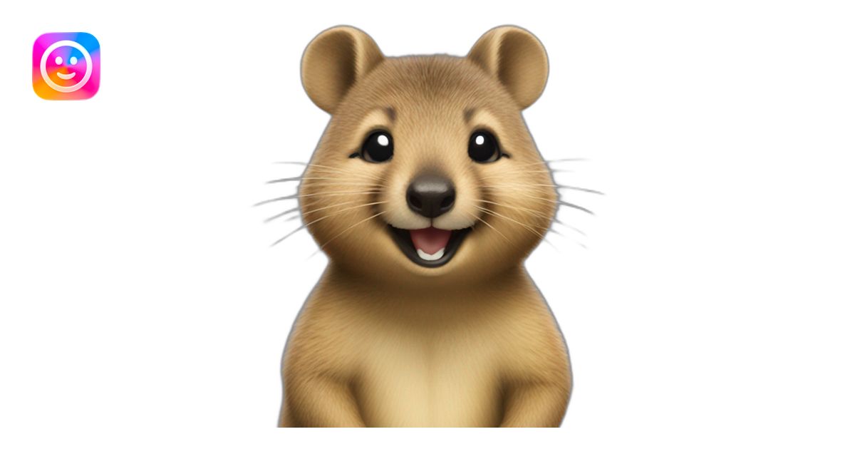 skinny happy quokka smile emoji | AI Emoji Generator