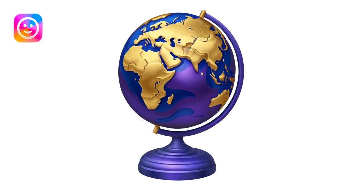 Mercury emoji: a metallic-looking globe with swirling shades of deep ...