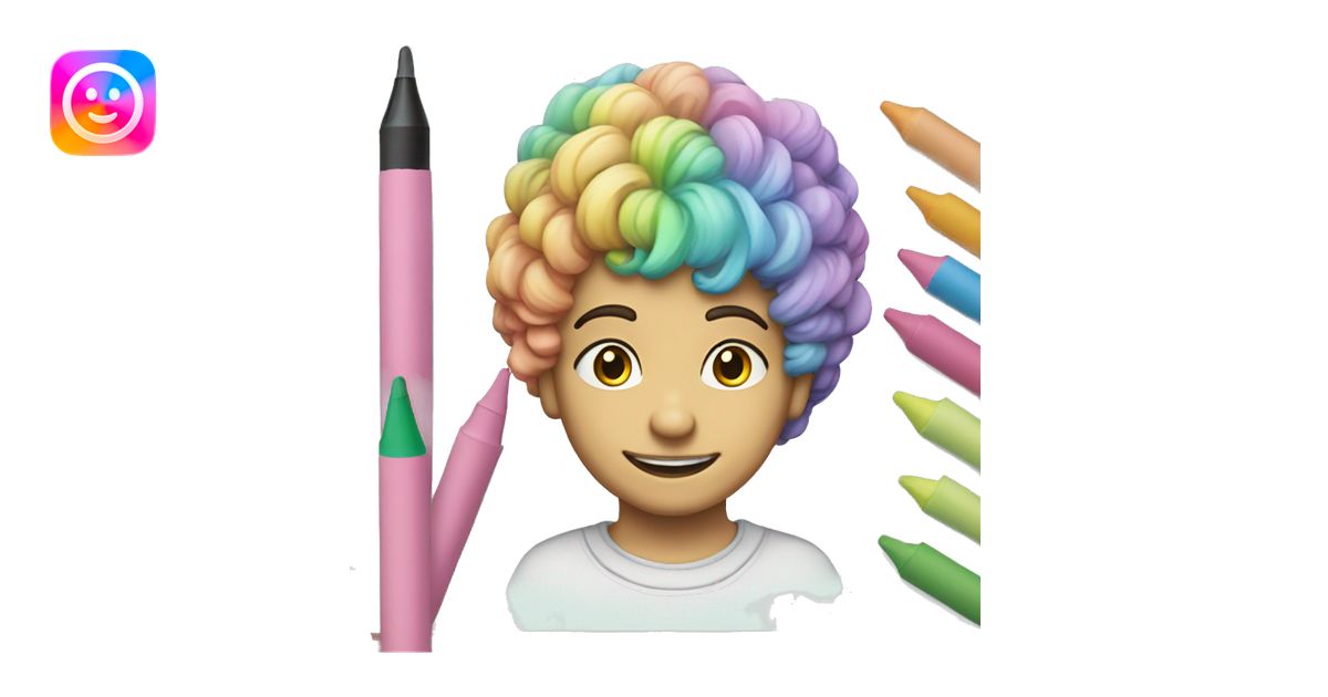 Pastel colored Markers and a coloring book emoji | AI Emoji Generator