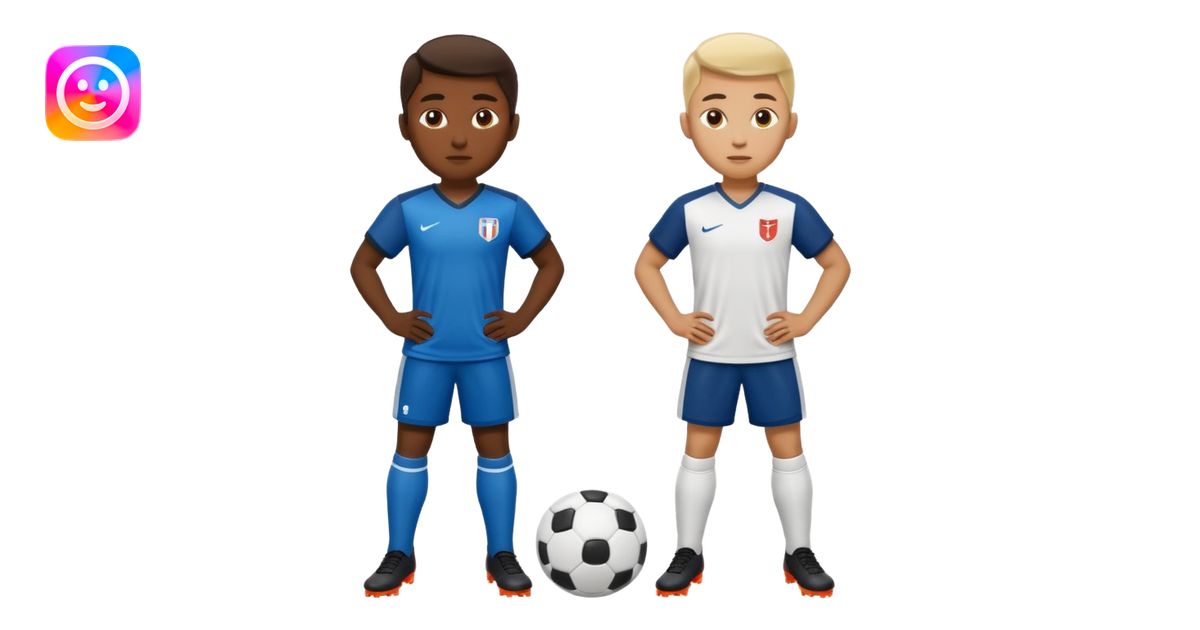 two soccer players facing off emoji | AI Emoji Generator