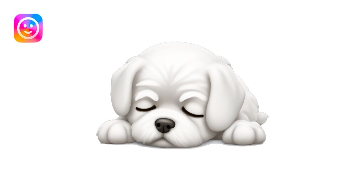 Maltese falling asleep emoji | AI Emoji Generator