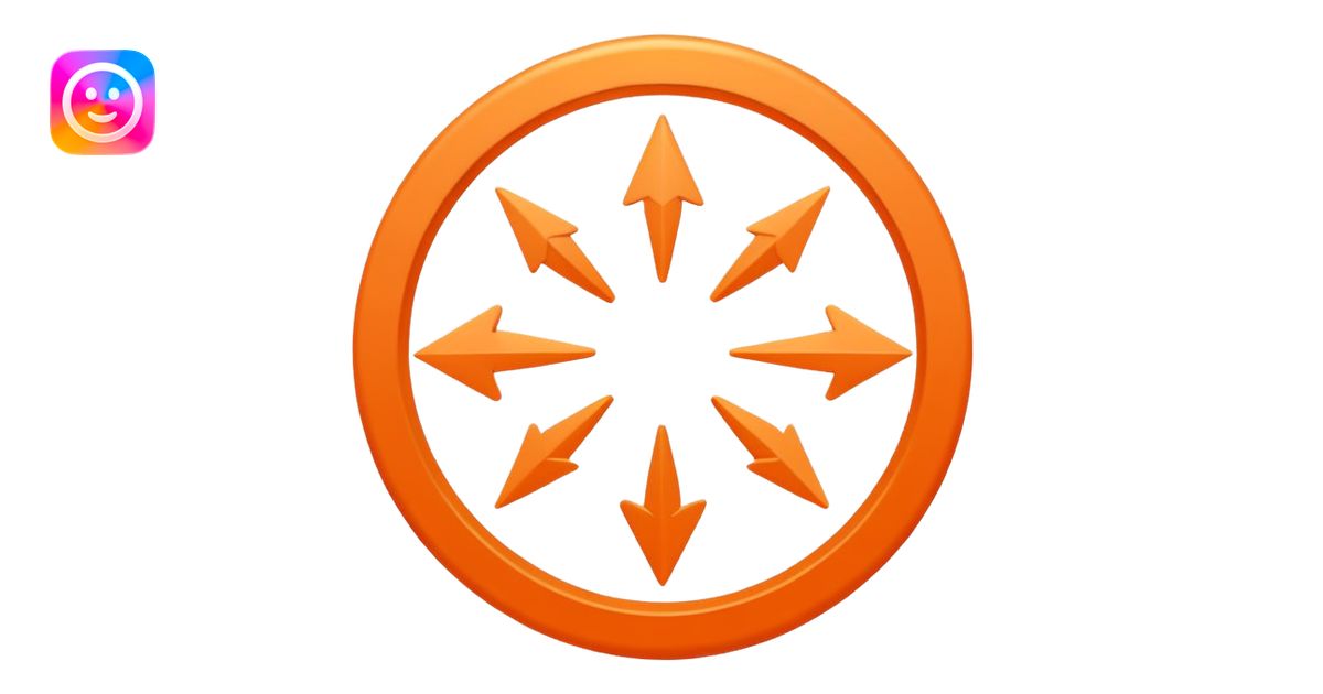 diagram of circle expanding outward with arrows emoji | AI Emoji Generator