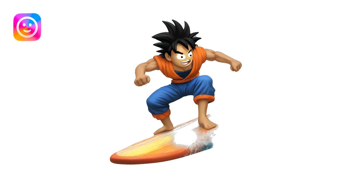 Goku surfing emoji | AI Emoji Generator
