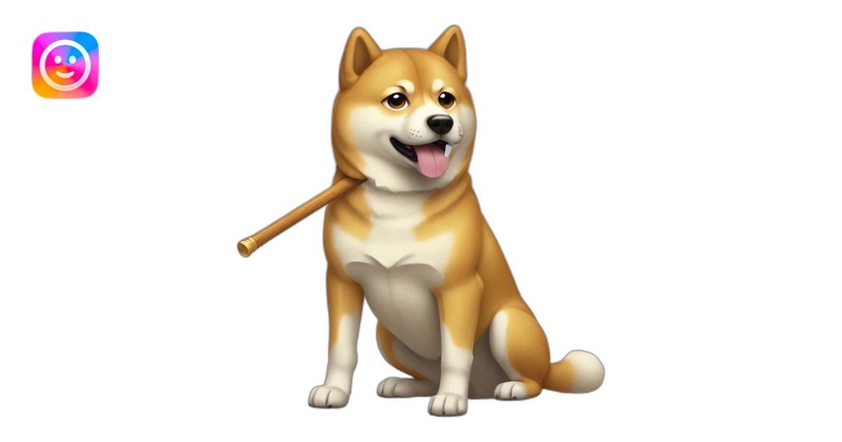doge with a baton emoji | AI Emoji Generator