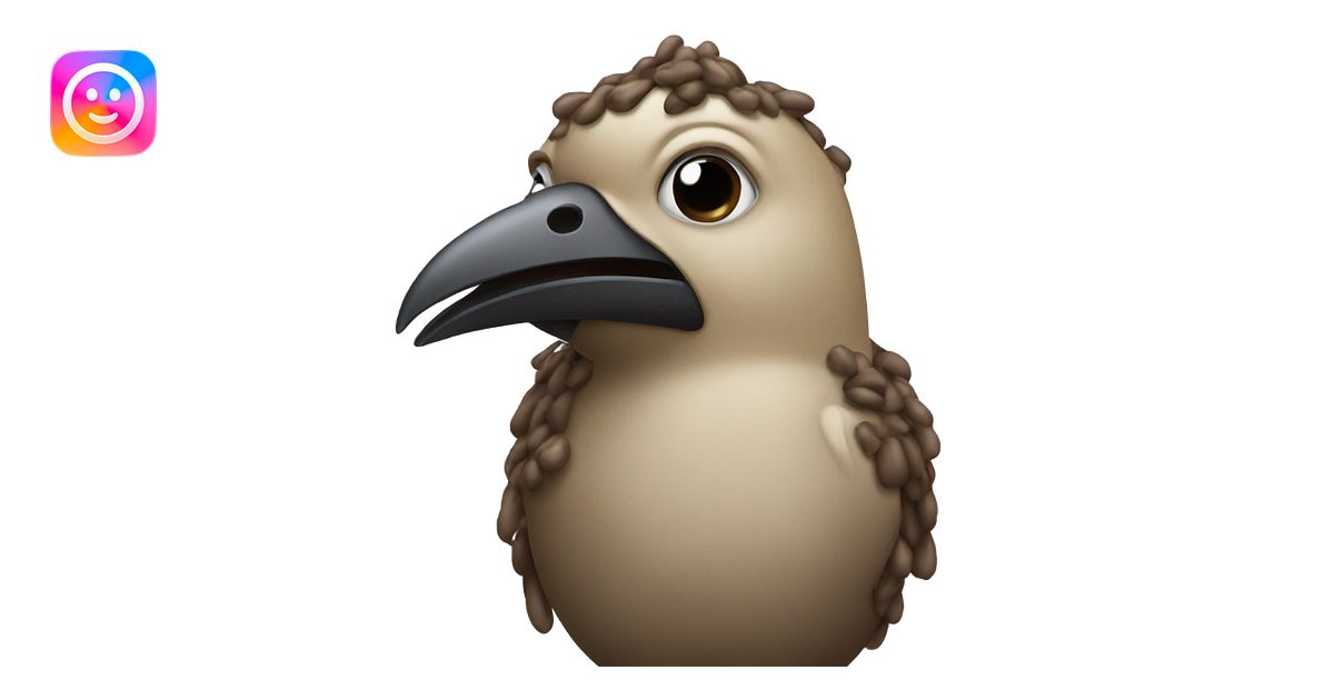 Bird covered in poop emoji | AI Emoji Generator