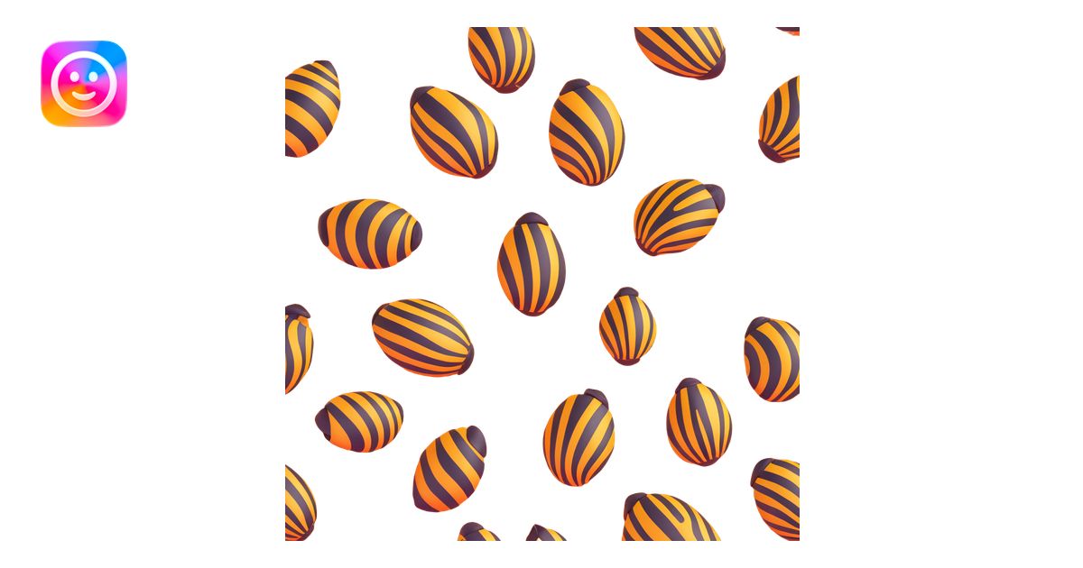 zebra mussel emoji, stylized cartoon, bold stripes emoji | AI Emoji ...