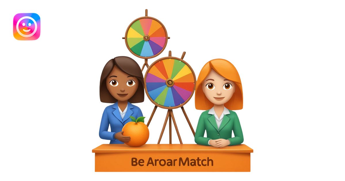 emoji of a recruitment booth. Two cartoon figures stand behind an ...