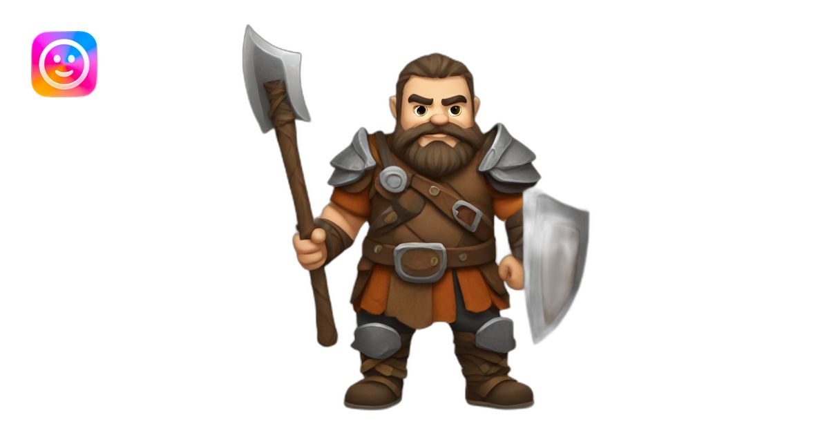 dwarf-warrior-with-axe emoji | AI Emoji Generator