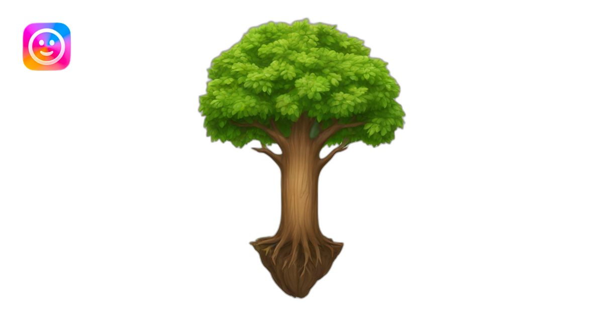 tree growing on a head emoji | AI Emoji Generator