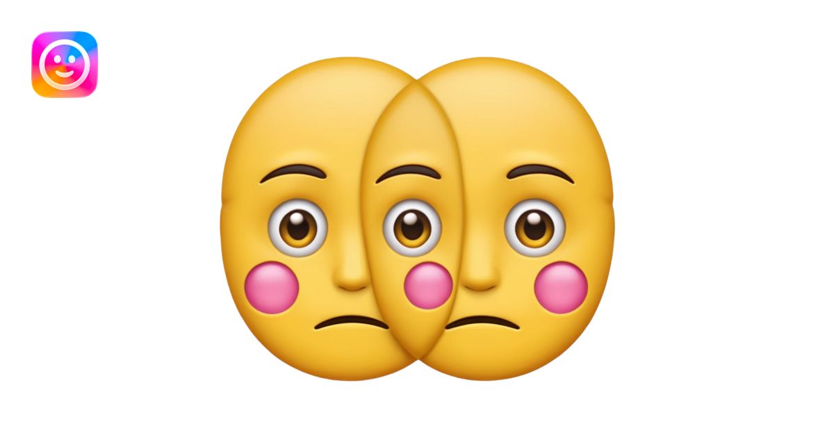 two emojis not happy stuck together no pink cheeks emoji | AI Emoji ...