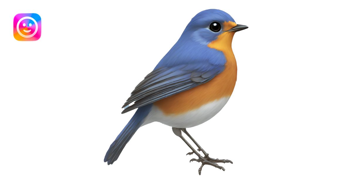 blue robin clipart symbol emoticon emoji | AI Emoji Generator