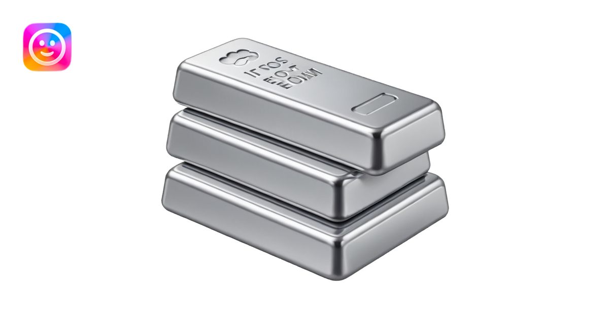 platinum bars, silver text emoji | AI Emoji Generator