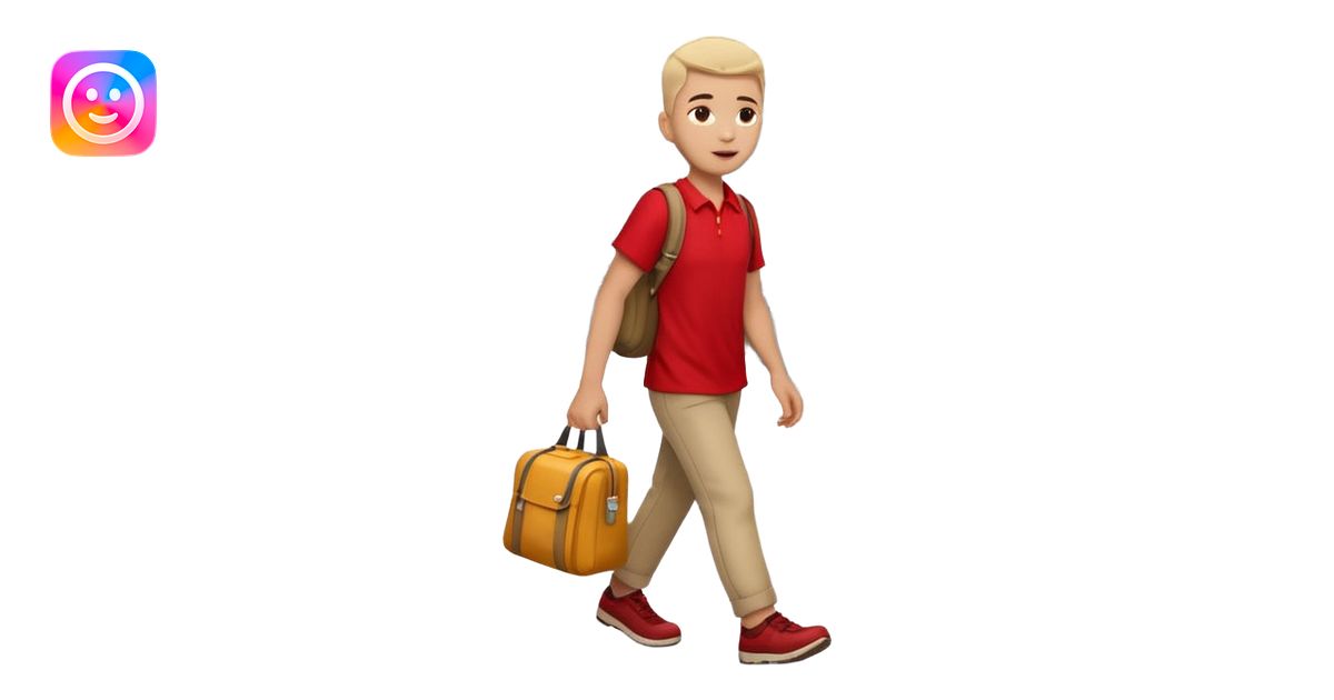 Tourist Character in Red Shirt Moving with purpose through the terminal ...