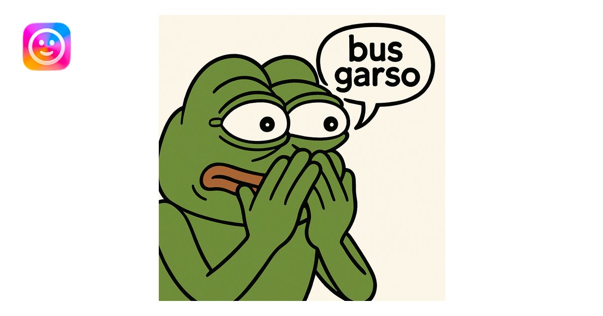 Edit the classic Pepe the Frog in 3D emoji style with both hands over ...