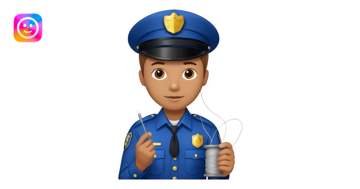 police officer holding a spool of thread emoji | AI Emoji Generator