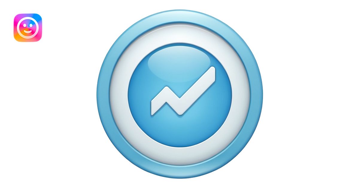 Light blue coloured circle badge with a white tick in the middle emoji ...