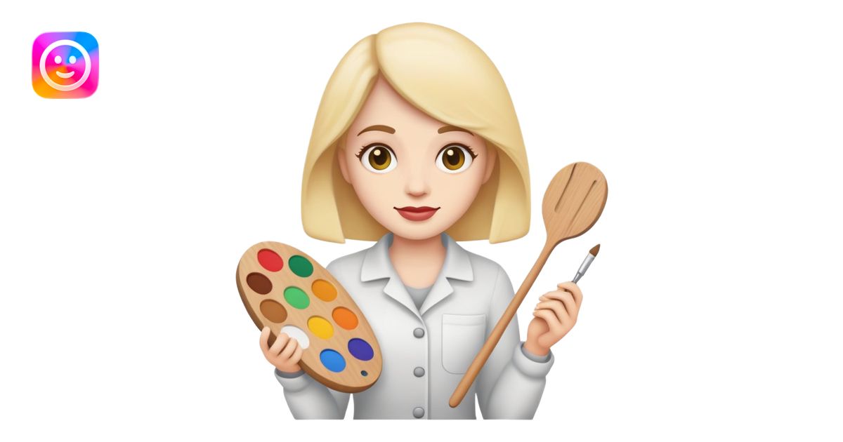 wifiskeleton artist emoji holding a palette emoji | AI Emoji Generator
