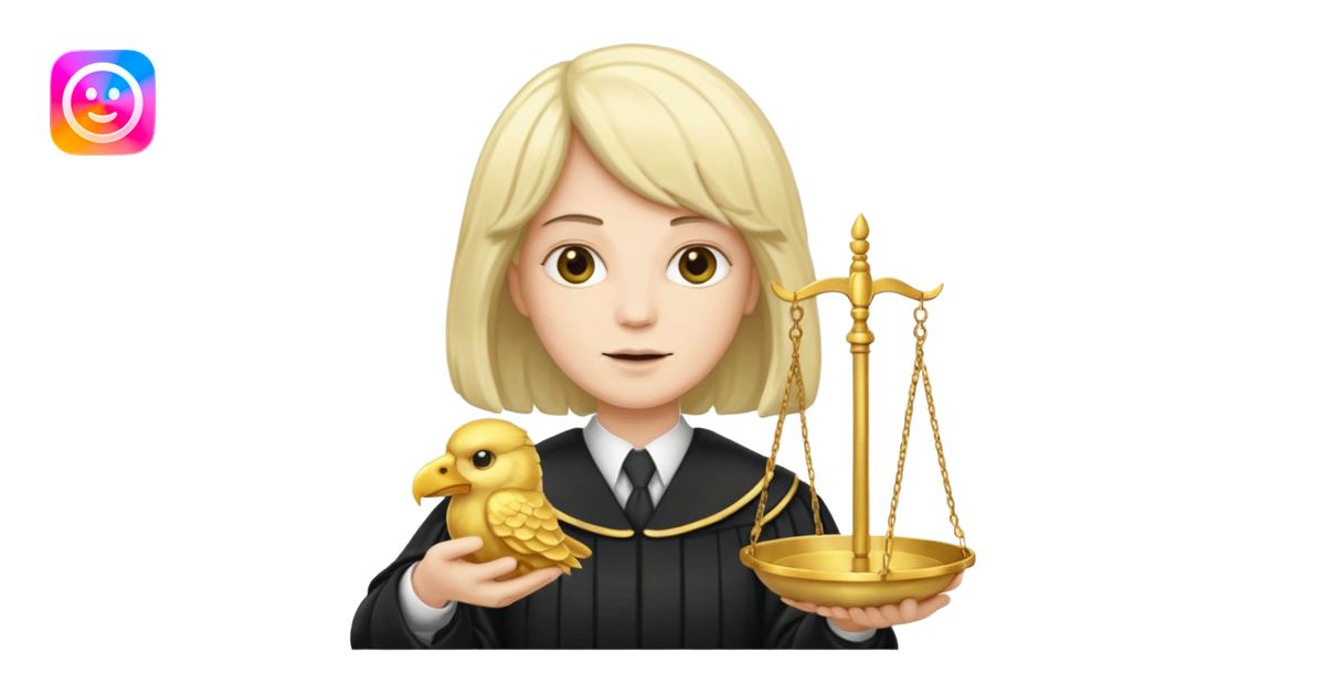 Fancy judge with golden scales emoji | AI Emoji Generator