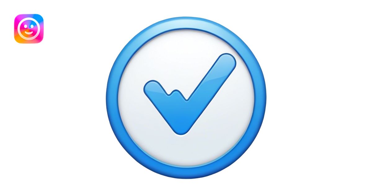 Verification tick in white ️ inside a circle in blue color. emoji | AI ...