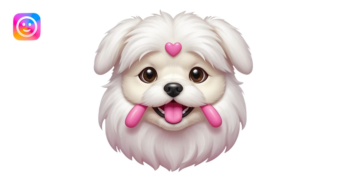 Cute dog Maltese emoji | AI Emoji Generator