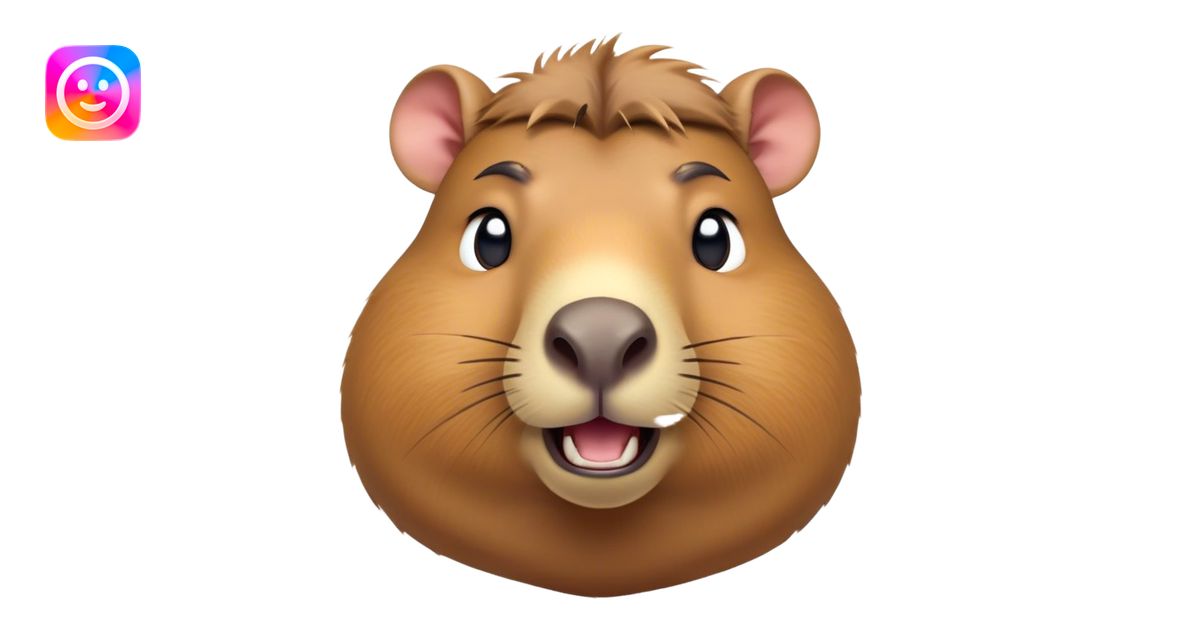 Cinematic Comical Capybara Portrait Emoji, Head tilted dramatically ...