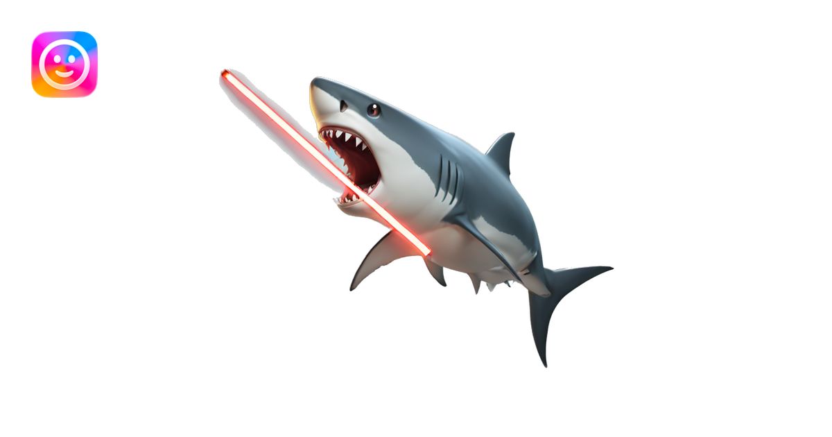 Shark shooting out lasers emoji | AI Emoji Generator