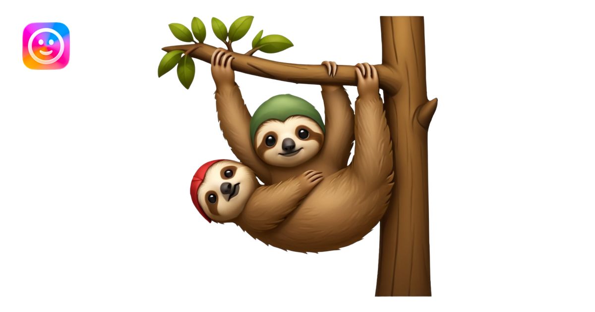 baby sloth on the tree emoji | AI Emoji Generator