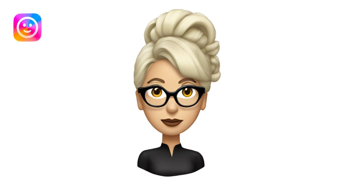 Lady gaga glasses updo emoji | AI Emoji Generator