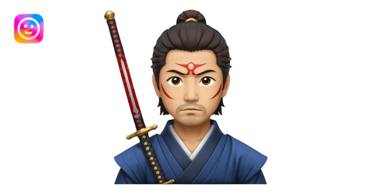 japanese sword master warrior face emoji | AI Emoji Generator