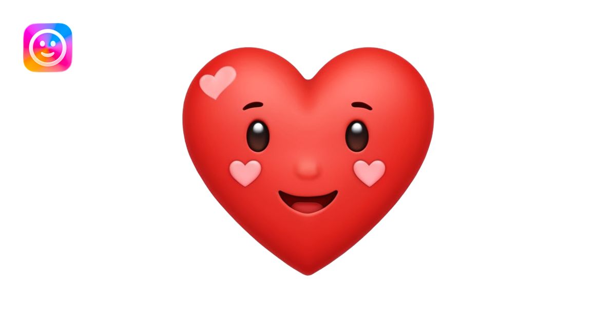 Create a hand drawn flat minimal love reaction emoji for a new social ...