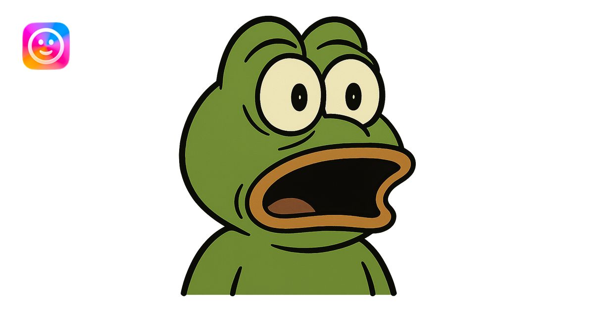 pepe the frog, surprised expression meme | AI Emoji Generator