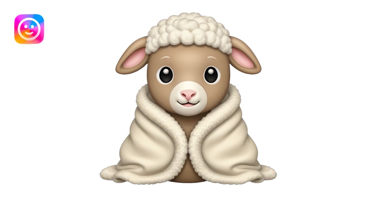 Lamb with blanket emoji | AI Emoji Generator