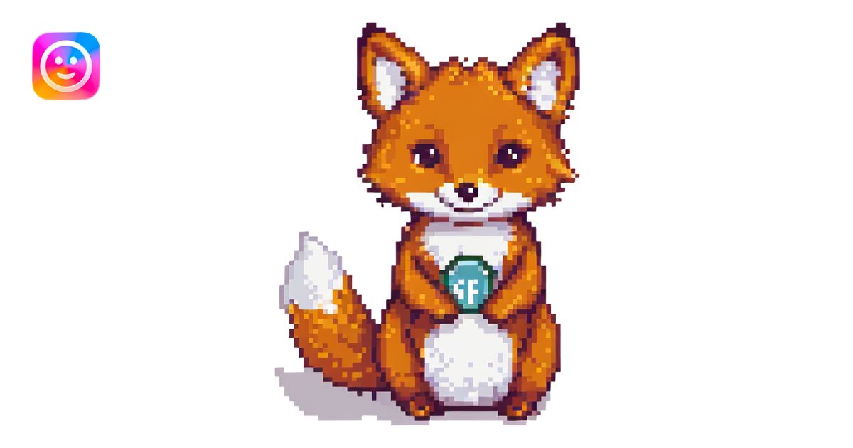 fox emote for twitch, saying Hi, cute and expressive, pixel art style ...