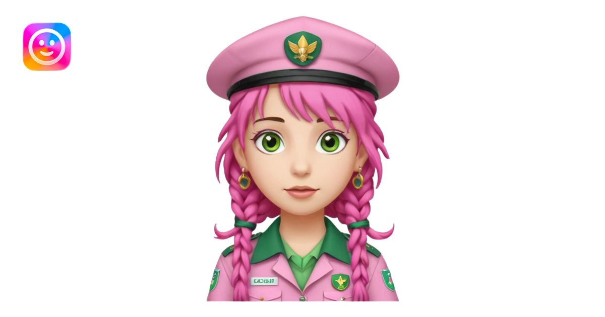 very pretty girl big green eyes, scout girl with pretty pink uniform ...