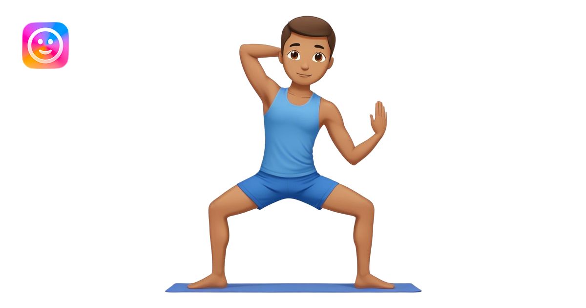 man with blue shorts yoga pose emoji | AI Emoji Generator
