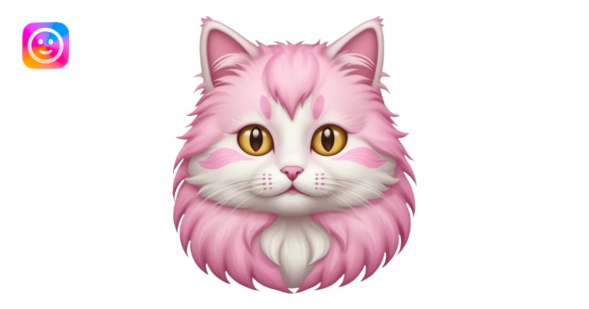 Fluffy cat with pastel pink fur. emoji | AI Emoji Generator