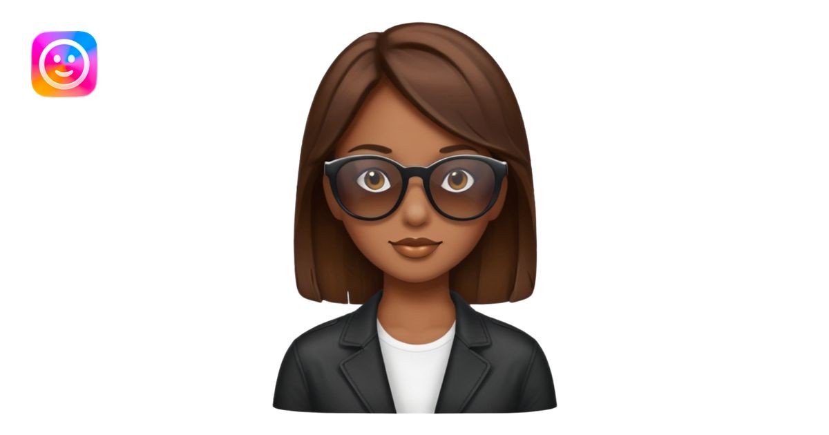 A bay girl wiht Brown Hair and a sunn Glases emoji | AI Emoji Generator