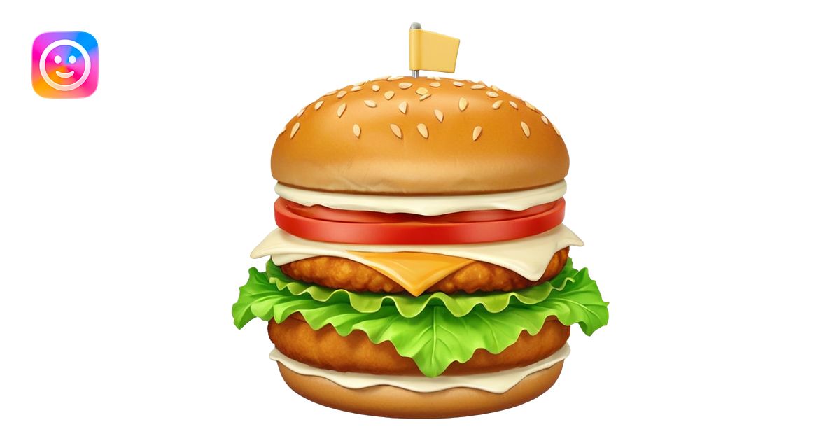 chicken burger object icon, crispy fried chicken, lettuce, mayo sauce ...