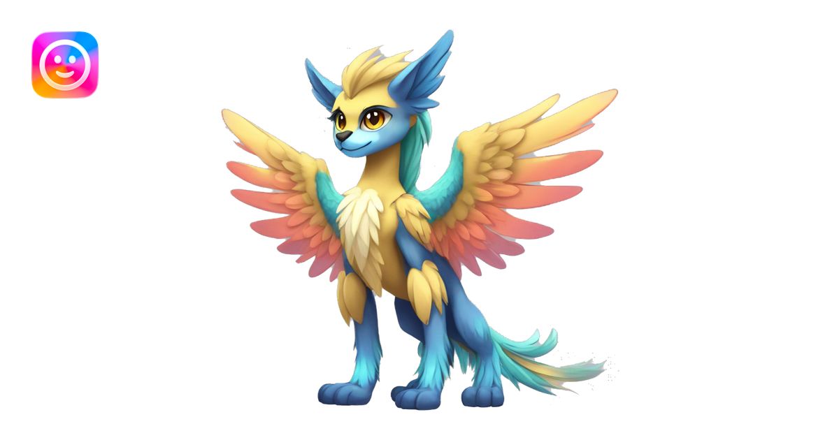 Anthro Sona Cool Edgy Cute Colorful Shy Winged Shiny Fakemon-Fantasy ...